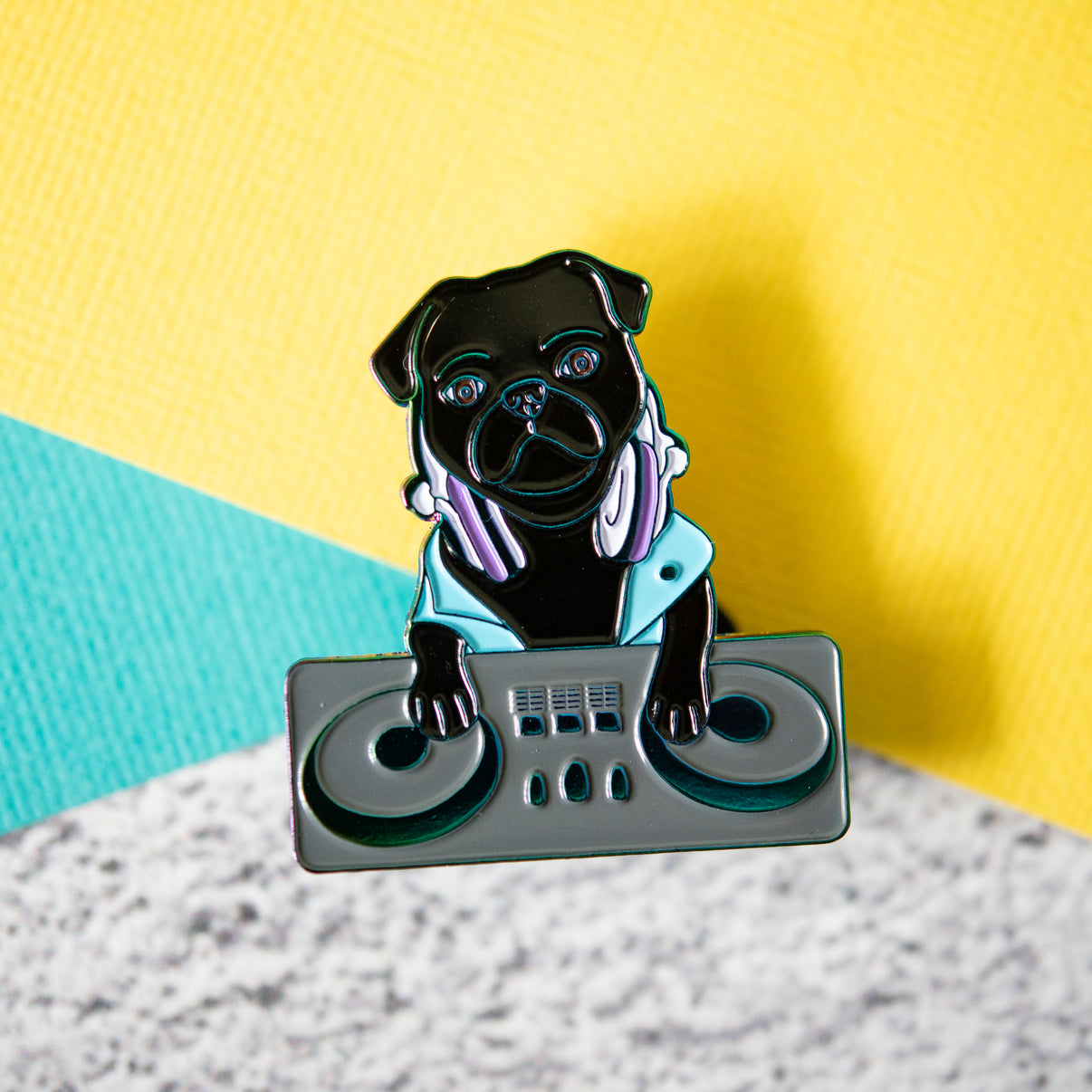 DJ Pug Enamel Pin – Pugs and Co