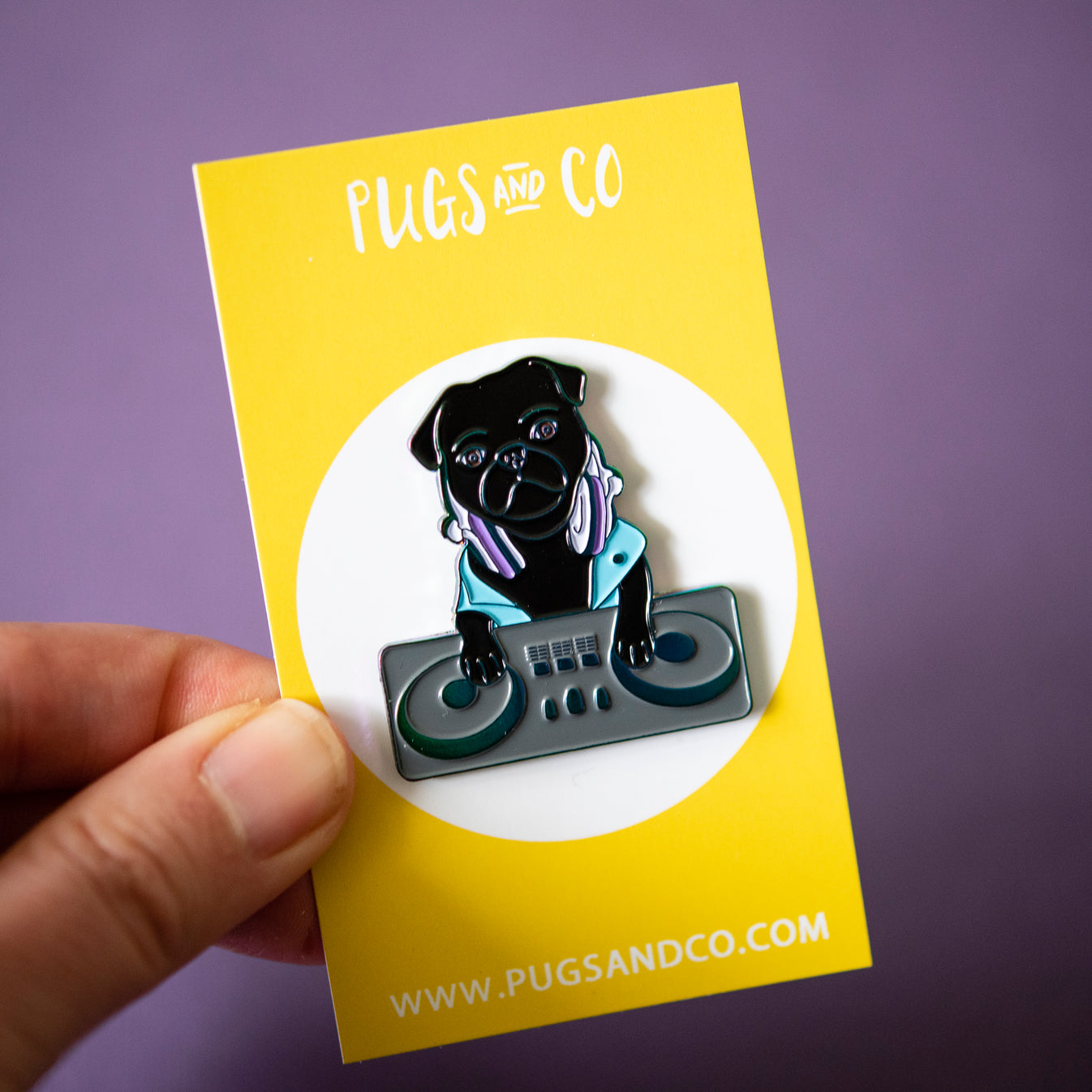 DJ Pug Enamel Pin – Pugs and Co