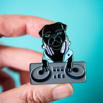 DJ Pug Enamel Pin – Pugs and Co